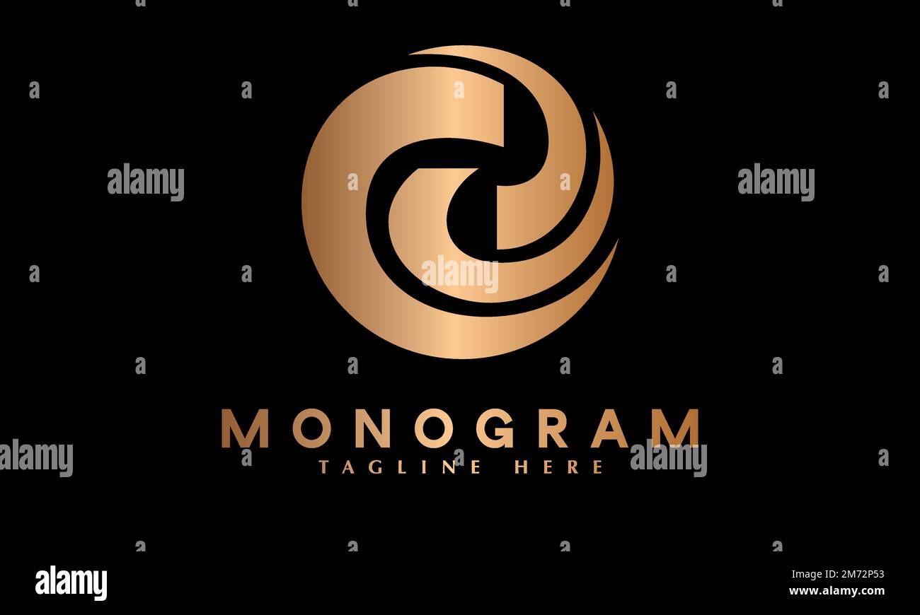 Round technology logo vector monogram template Stock Vector Image & Art ...