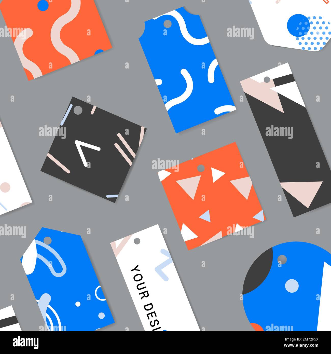 Colorful geometric memphis tags set Stock Vector Image & Art - Alamy