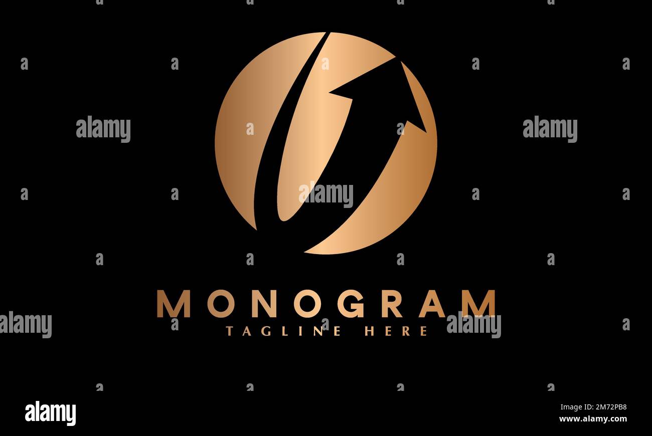 Round circle monogram Stock Vector Images - Alamy