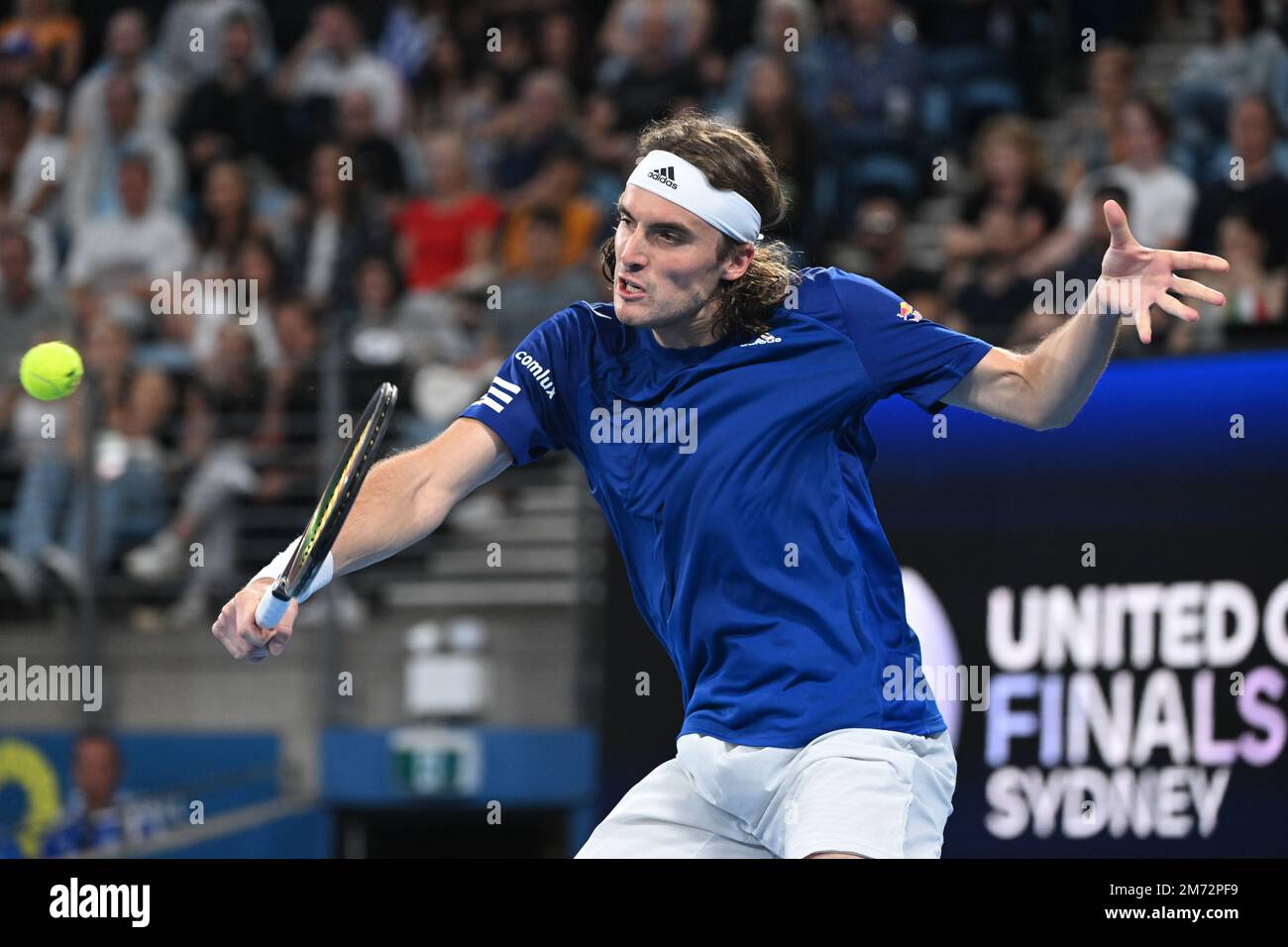 Stephanos Tsitsipas of Greece in action against Matteo Berrettini of ...