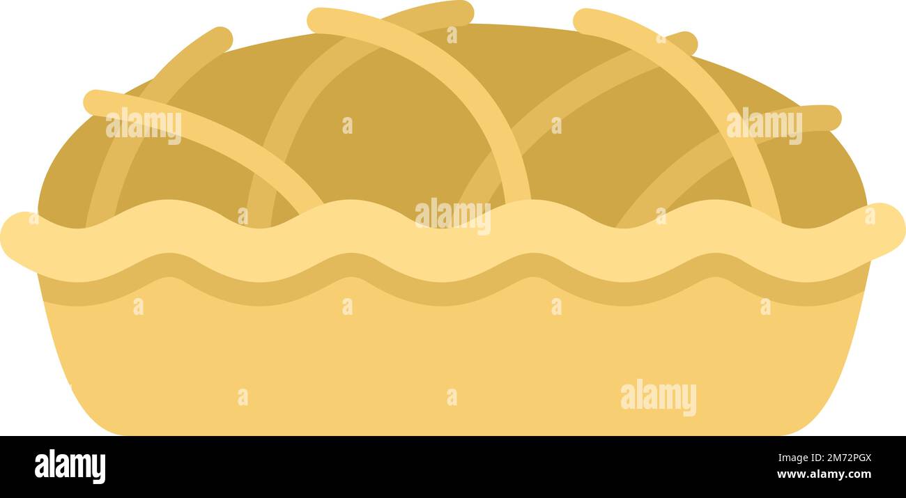 American apple pie icon flat vector. Sweet fruit. Cream peach isolated ...