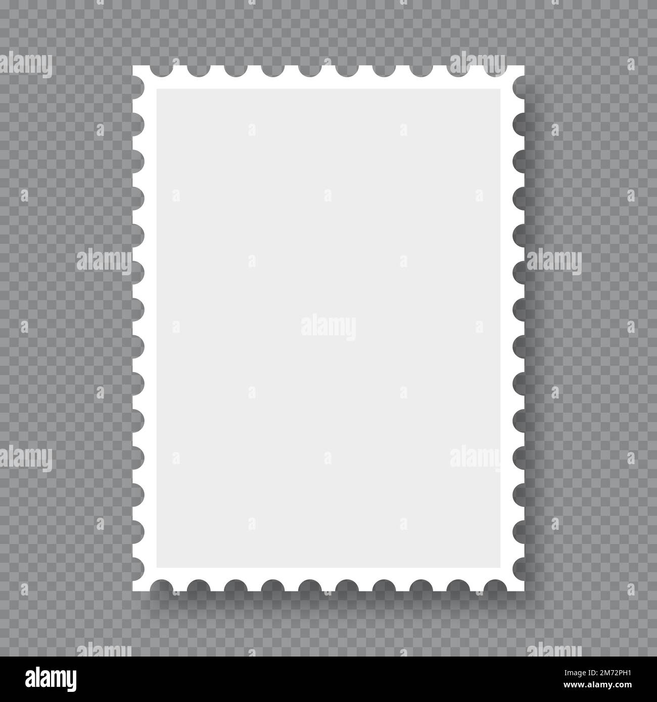 Blank postage stamp. Clean postage stamp template. Postage stamp border ...