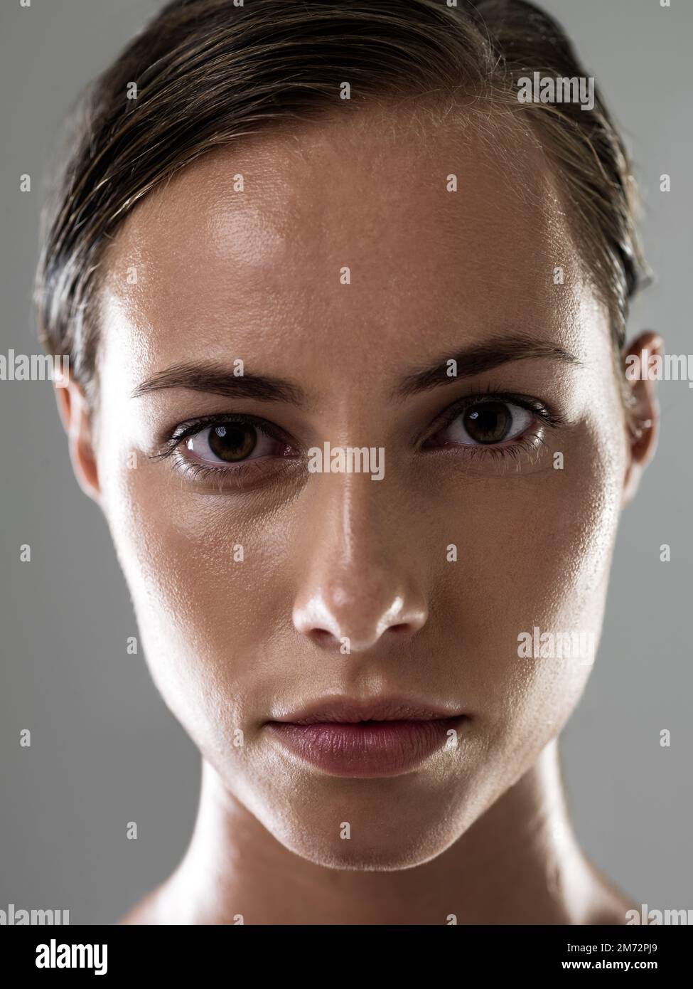 Pretty attractive face young slender portrait hi-res stock photography ...