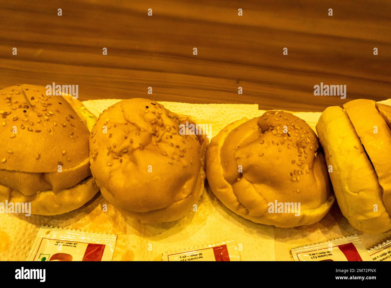 Four pices delicious homemade hamburger and french fries Stock Photo ...