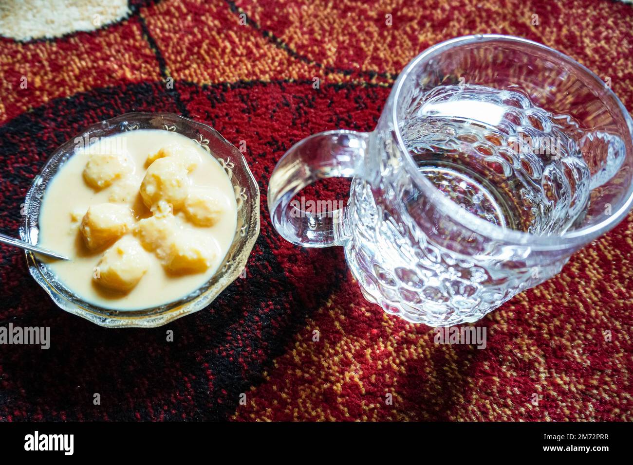 A cup of testy and famous sweet in the Bangladesh. Malai chop or rosh ...