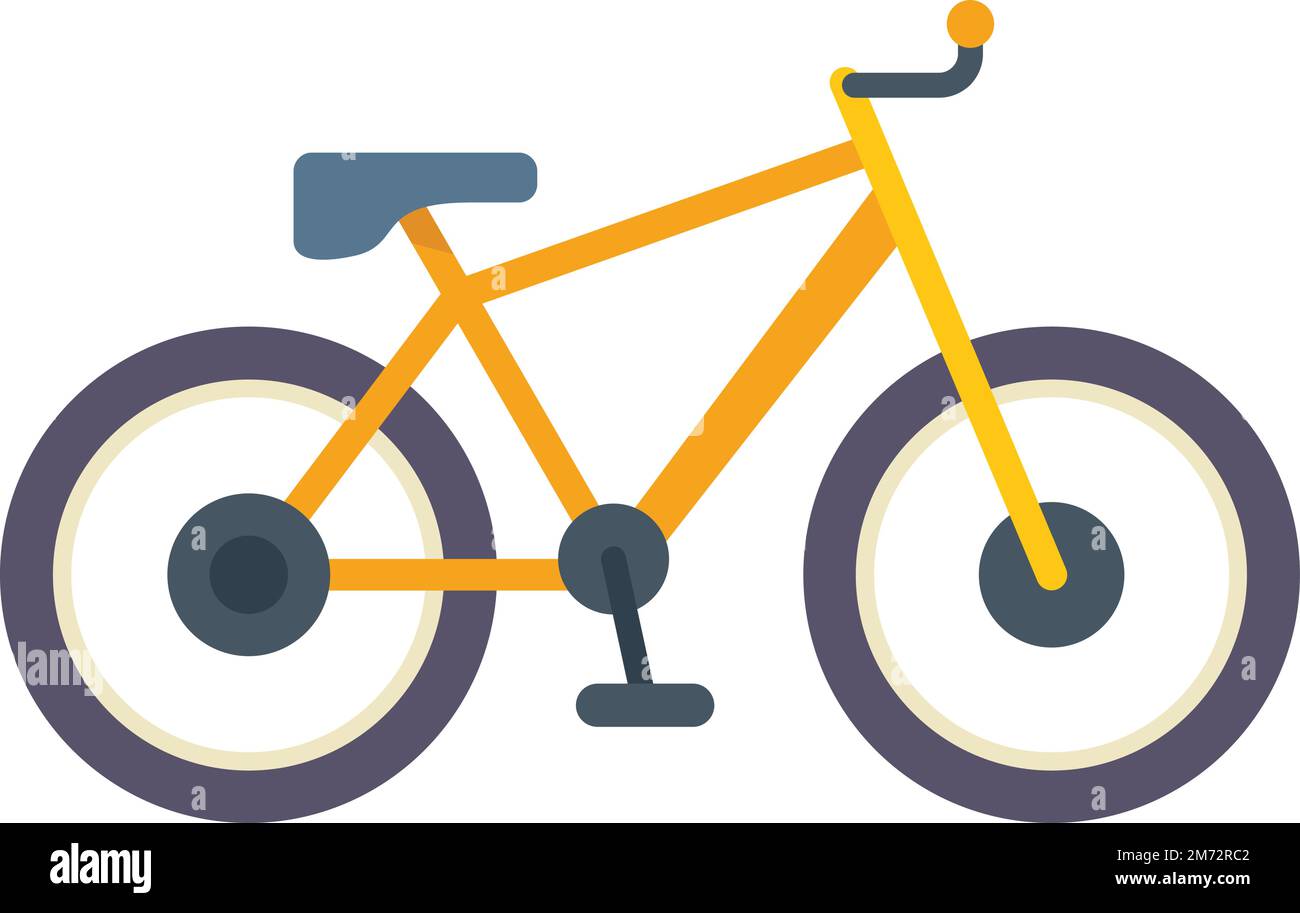 Sport bike icon flat vector. Active lifestyle. Bicycle workout isolated ...
