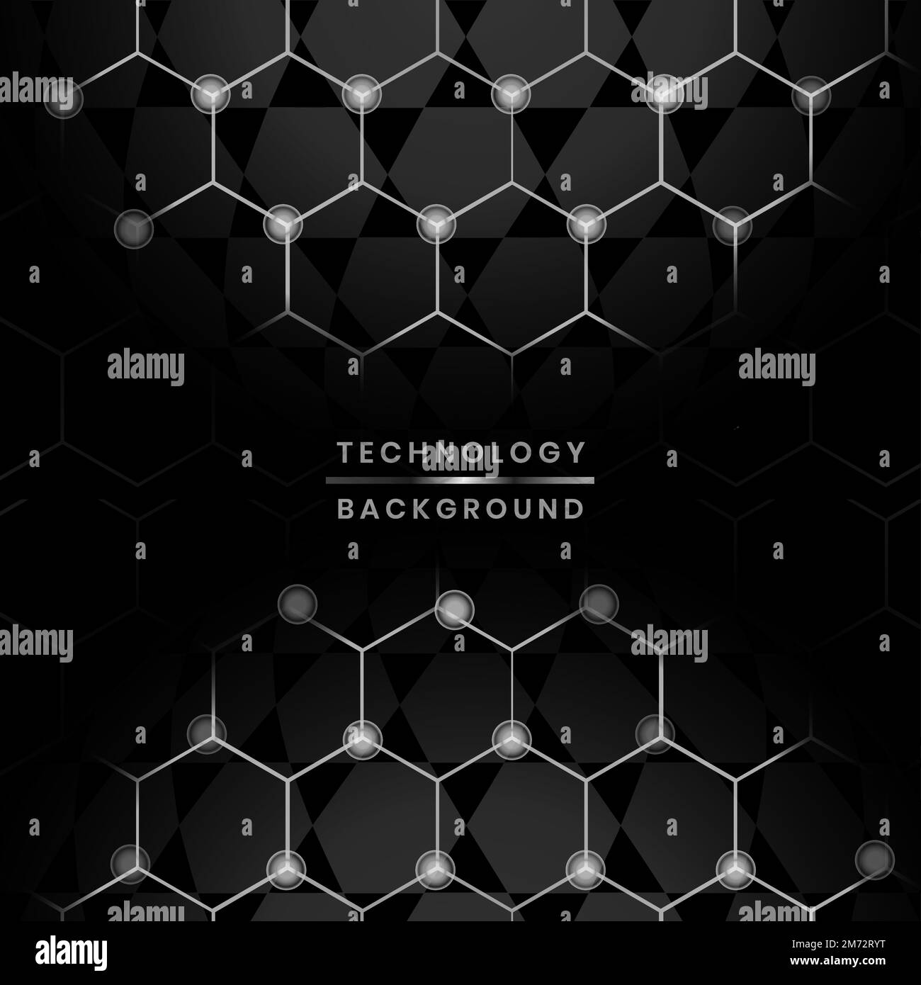 Gray hexagon network technology background vector Stock Vector Image ...