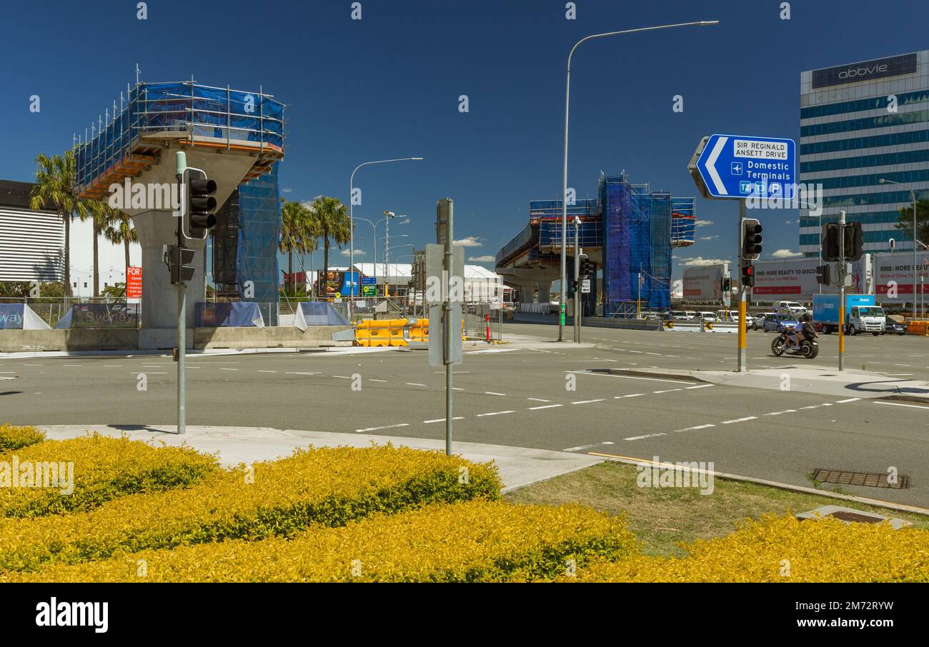 Construction of the 'Sydney Gateway' road expansion and overhead ...