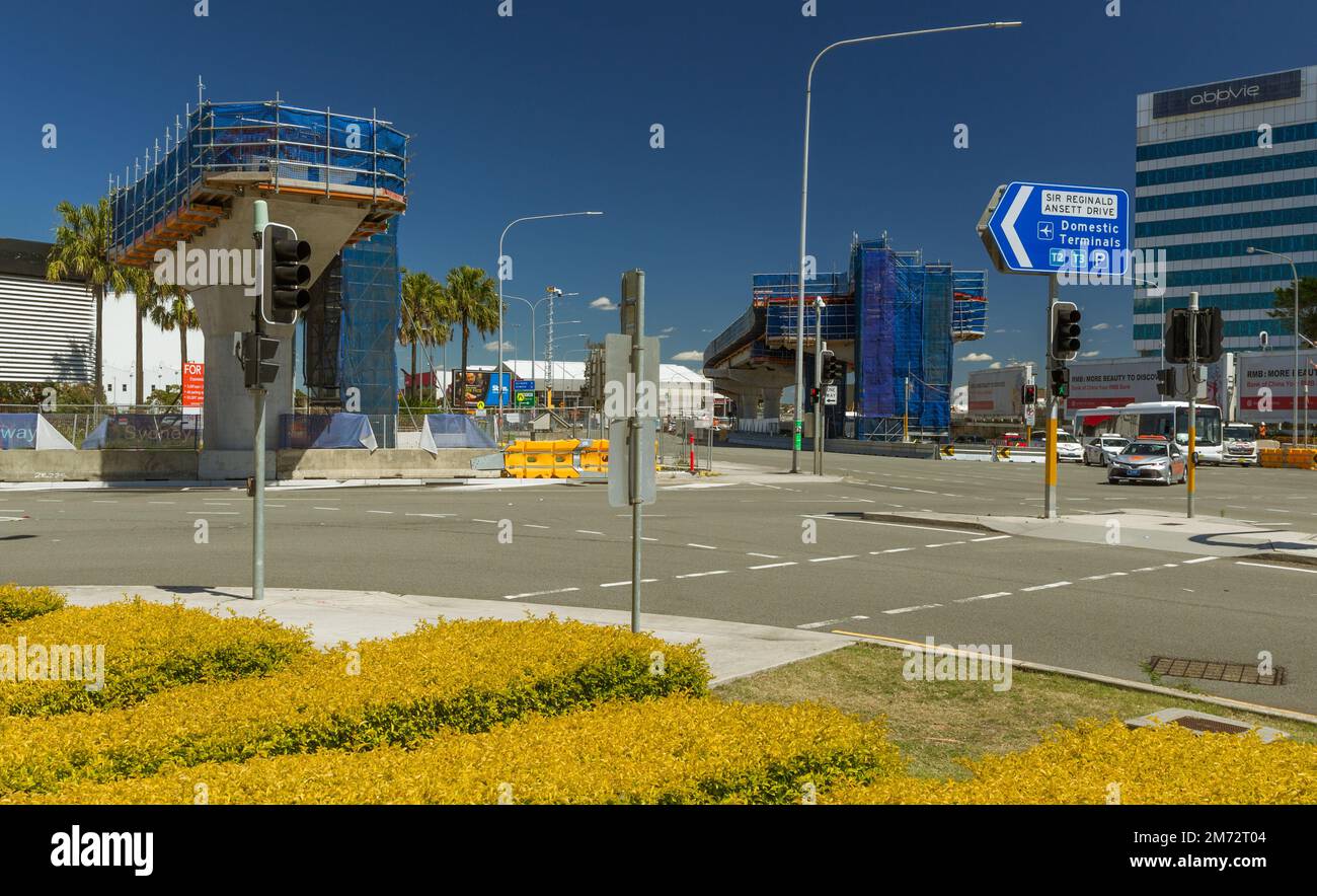 Construction of the 'Sydney Gateway' road expansion and overhead ...