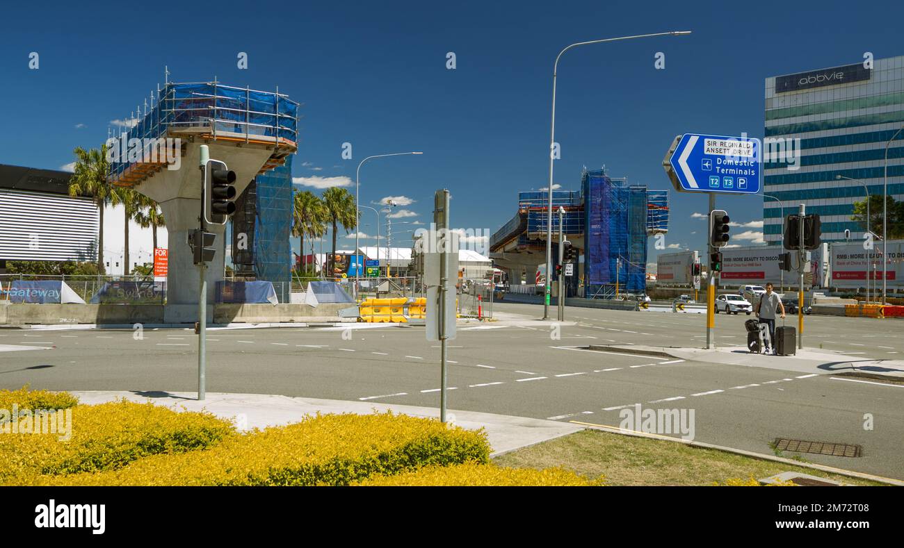 Construction of the 'Sydney Gateway' road expansion and overhead ...