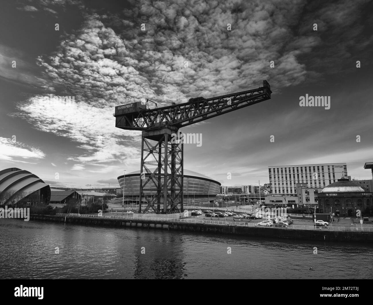 A grayscale of the Finnieston Crane as the symbol of Glasgow's ...