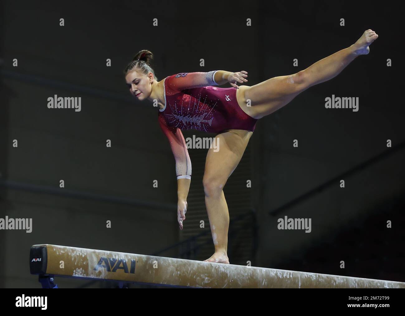 Las Vegas, NV, USA. 6th Jan, 2023. Stanford's Brenna Neault checks her ...