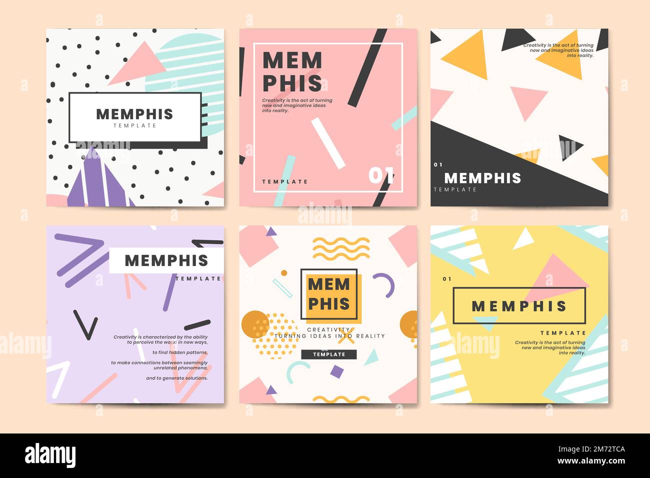 Memphis website banner design vector set Stock Vector Image & Art - Alamy