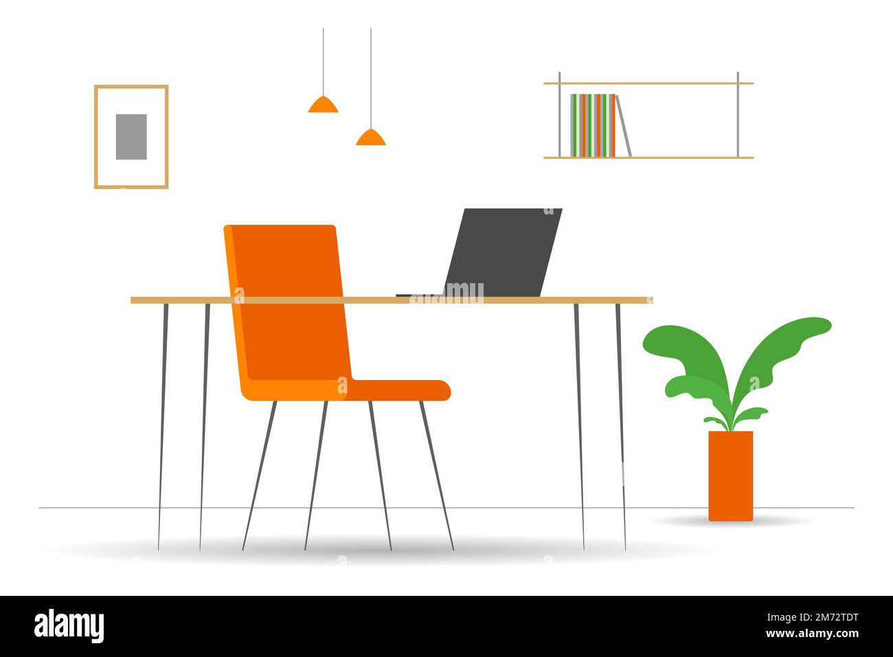 Interior of empty office room. Vector Stock Vector Image & Art - Alamy