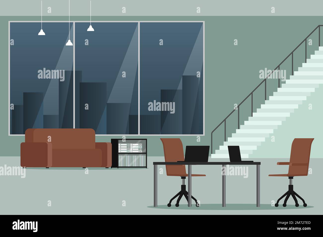 Interior of empty office room. Vector Stock Vector Image & Art - Alamy