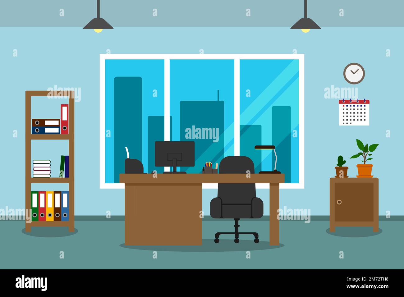 Office interior. Cartoon style. Vector Stock Vector Image & Art - Alamy