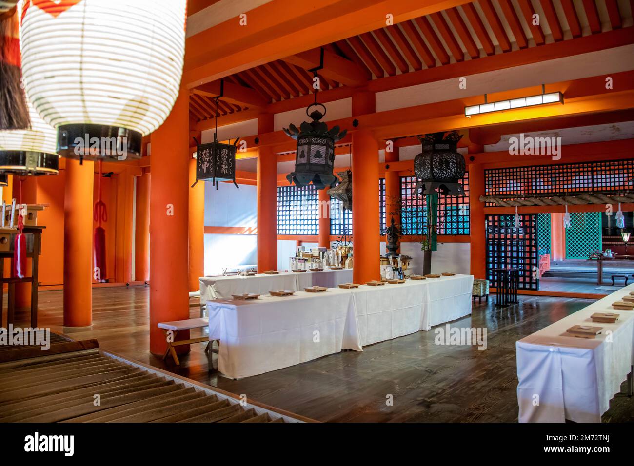 Hiroshima Japan Dec 3rd 2022: The inside view of Itsukushima main ...