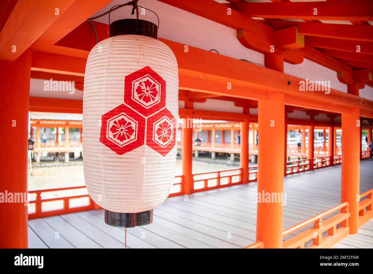 the lantern in Itsukushima Shrine. A Shinto shrine on the island of ...