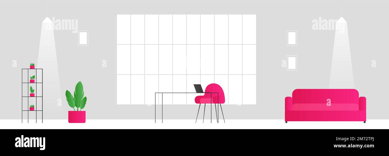 Interior of empty office room. Vector Stock Vector Image & Art - Alamy