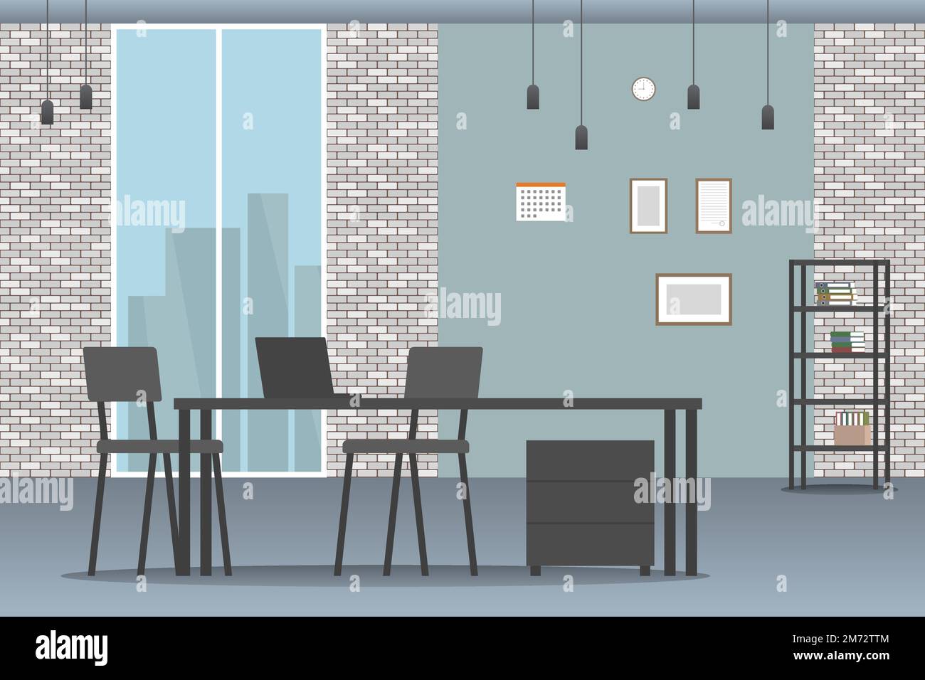 Interior of empty office room. Vector Stock Vector Image & Art - Alamy