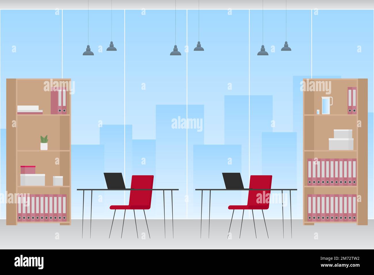 Office interior. No people. Vector Stock Vector Image & Art - Alamy