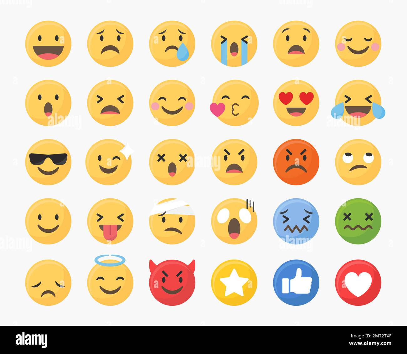 Social Media Emoticons Vector Set Stock Vector Image And Art Alamy