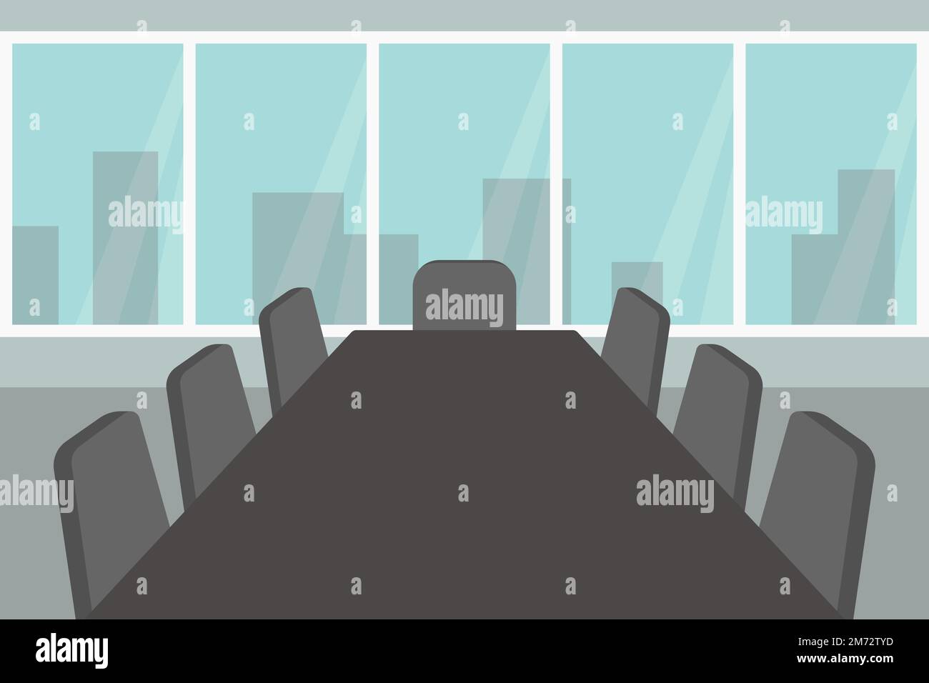 Empty table in conference room. No people. Vector Stock Vector Image ...