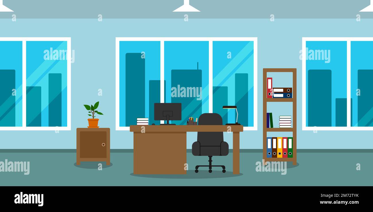 Office interior. No people. Vector Stock Vector Image & Art - Alamy