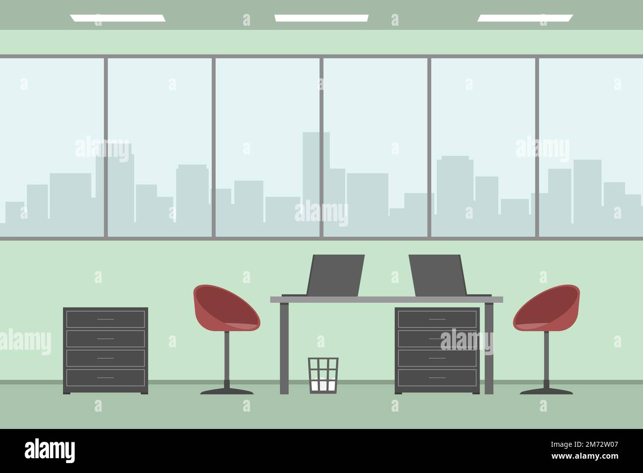 Interior of empty office room. Vector Stock Vector Image & Art - Alamy