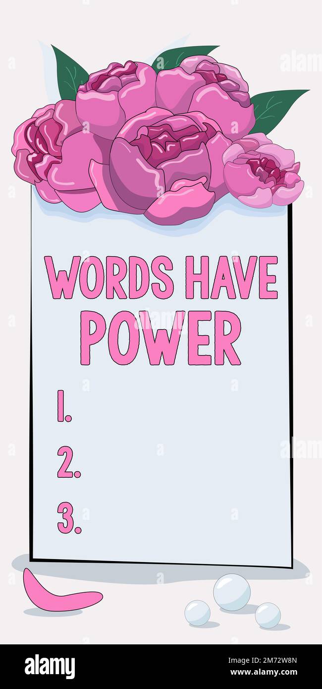 Text showing inspiration Words Have Power. Business idea Energy Ability ...
