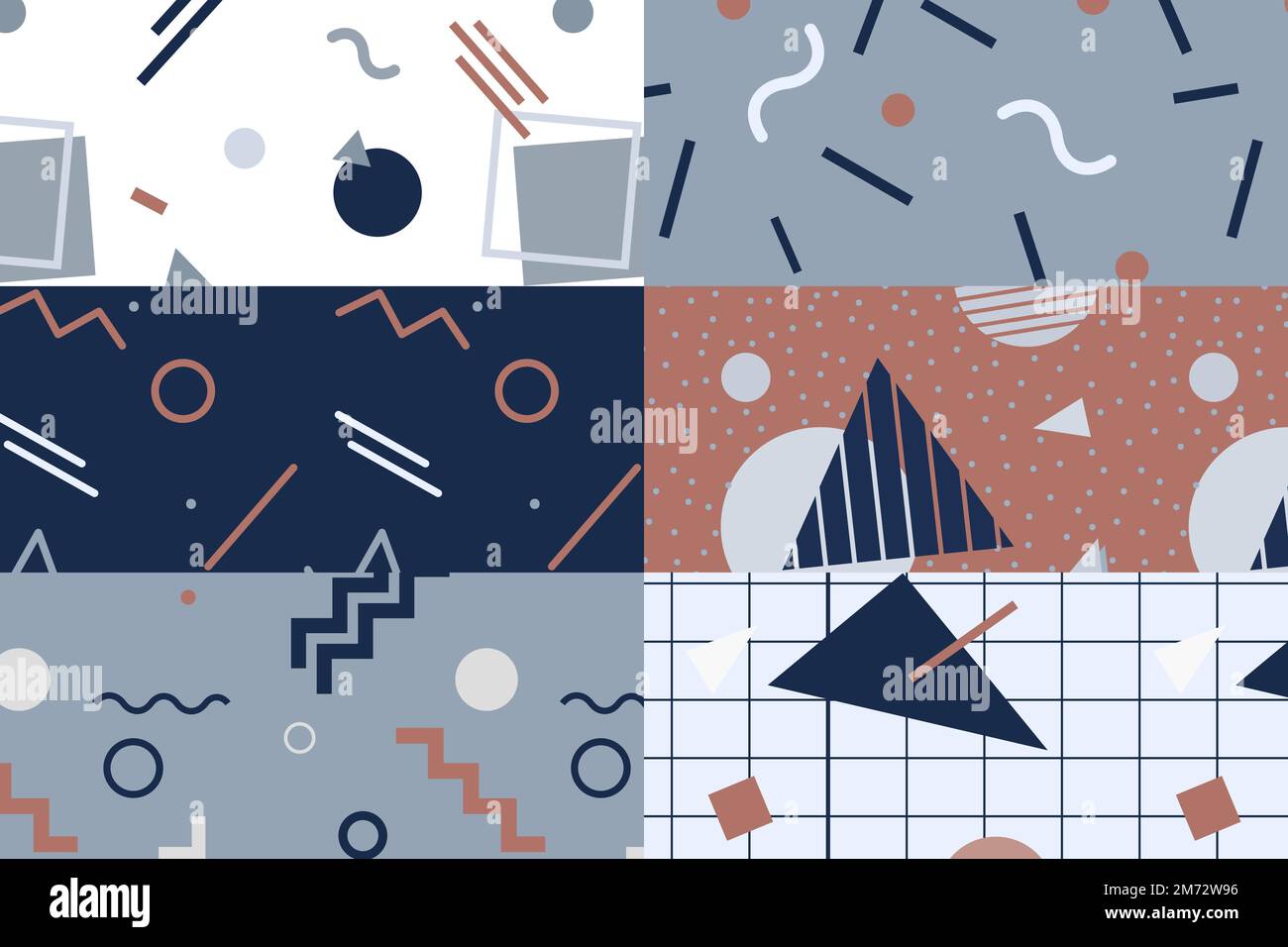 Memphis patterned backgrounds vector set Stock Vector Image & Art - Alamy