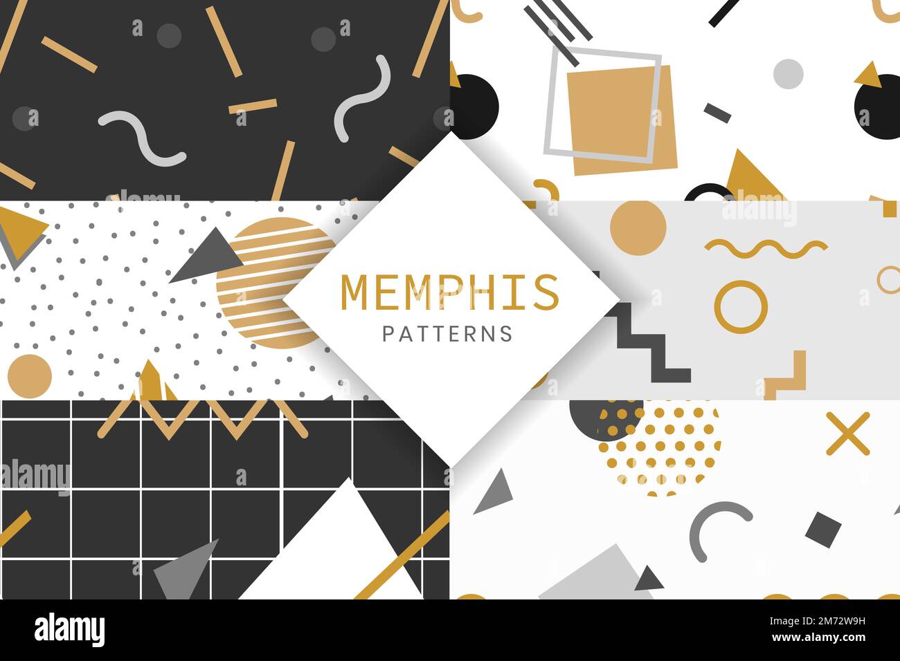 Memphis patterned backgrounds vector set Stock Vector Image & Art - Alamy