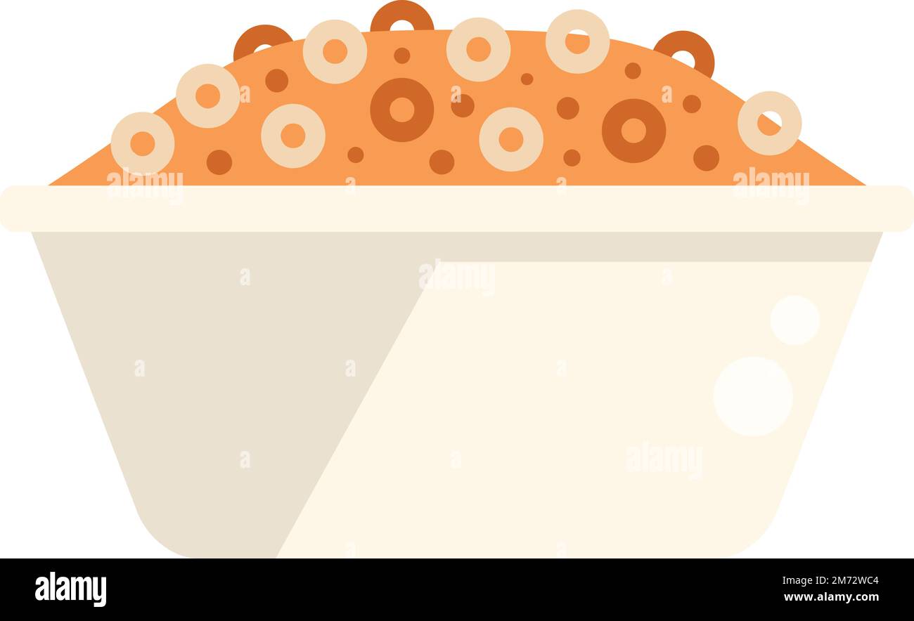 Breakfast flakes icon flat vector. Food meal. Cereal menu isolated ...