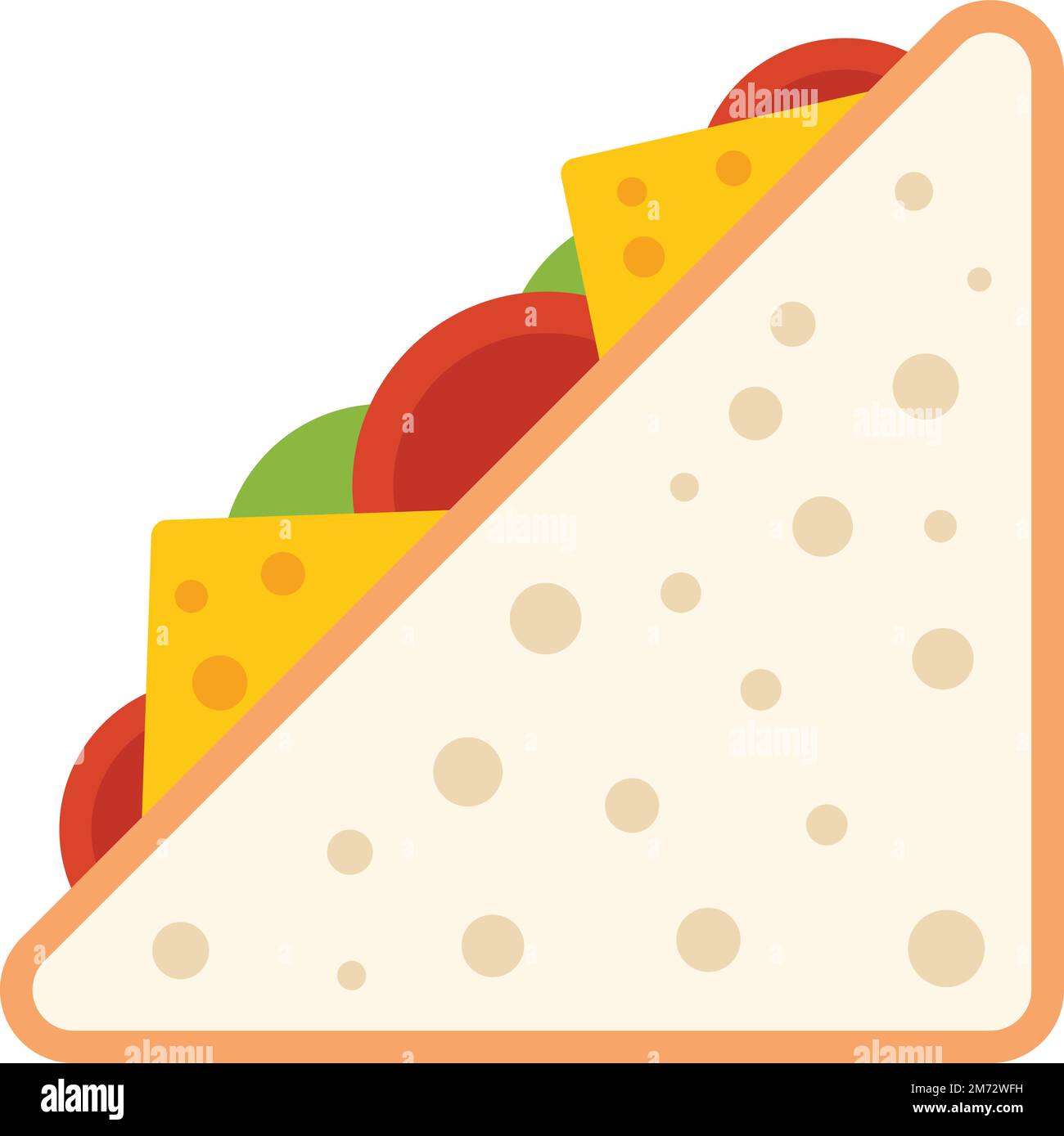 Breakfast sandwich icon flat vector. Food meal. Lunch toast isolated ...