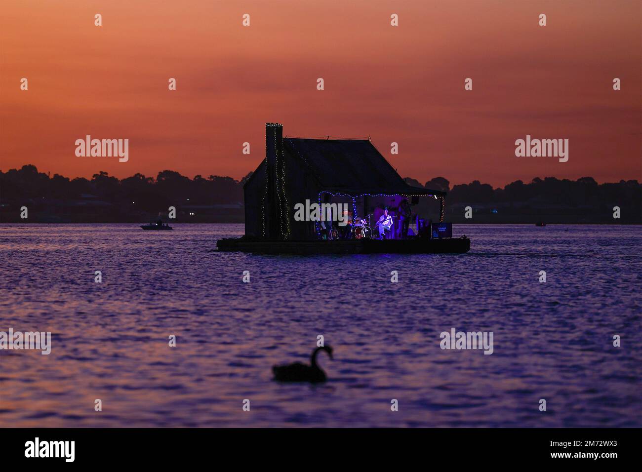 Stu Hughes and the Blues Cruise band playing on The Floating Tin Shed ...