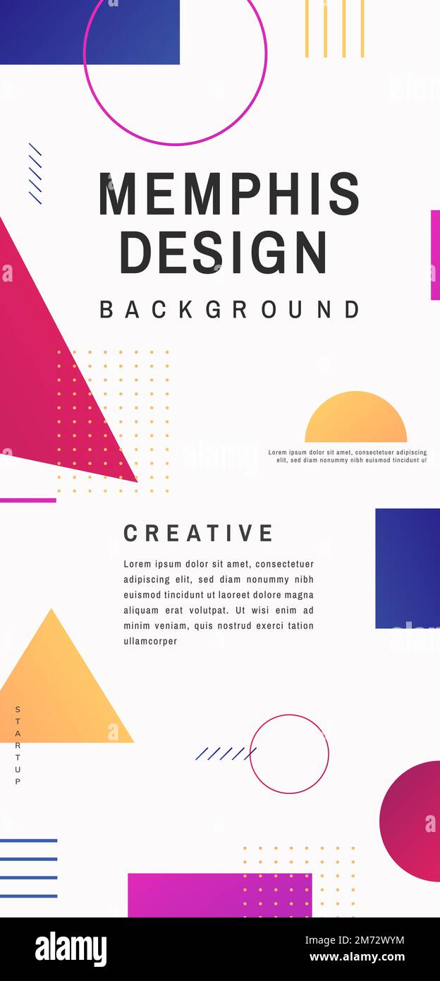 Colorful geometric white memphis background vector Stock Vector Image ...