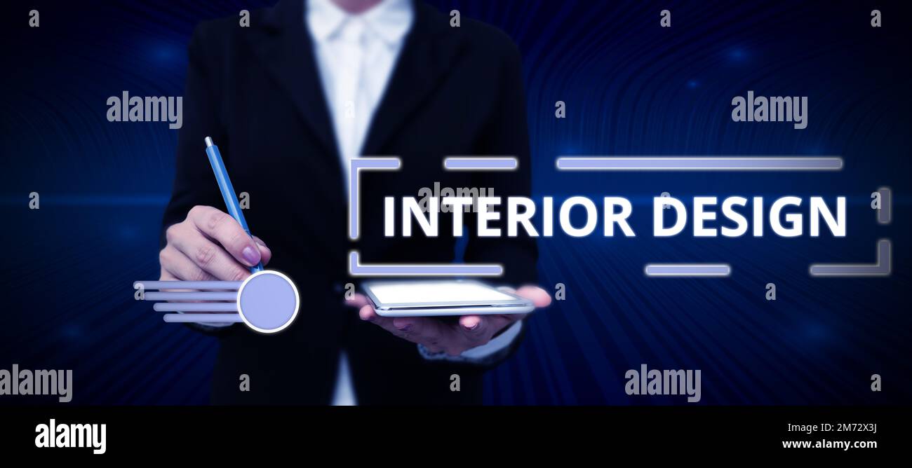 Text sign showing Interior Design. Business showcase the art of ...