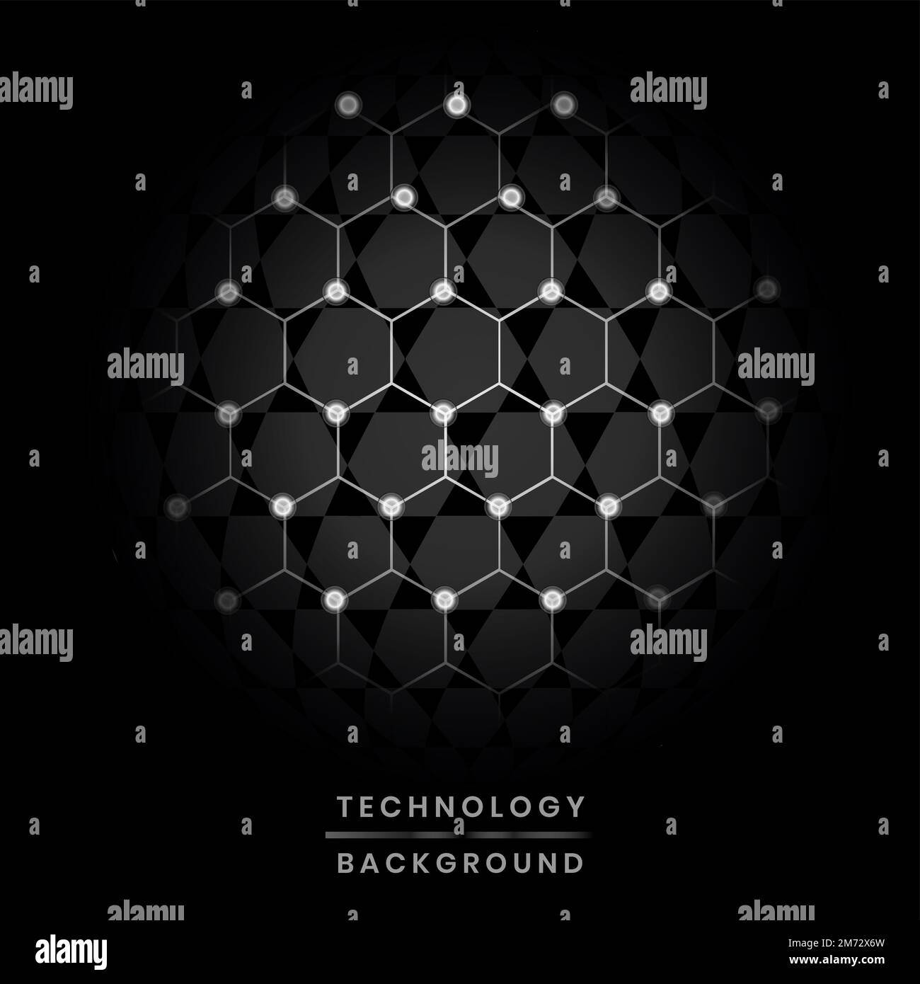 Gray hexagon network technology background vector Stock Vector Image ...
