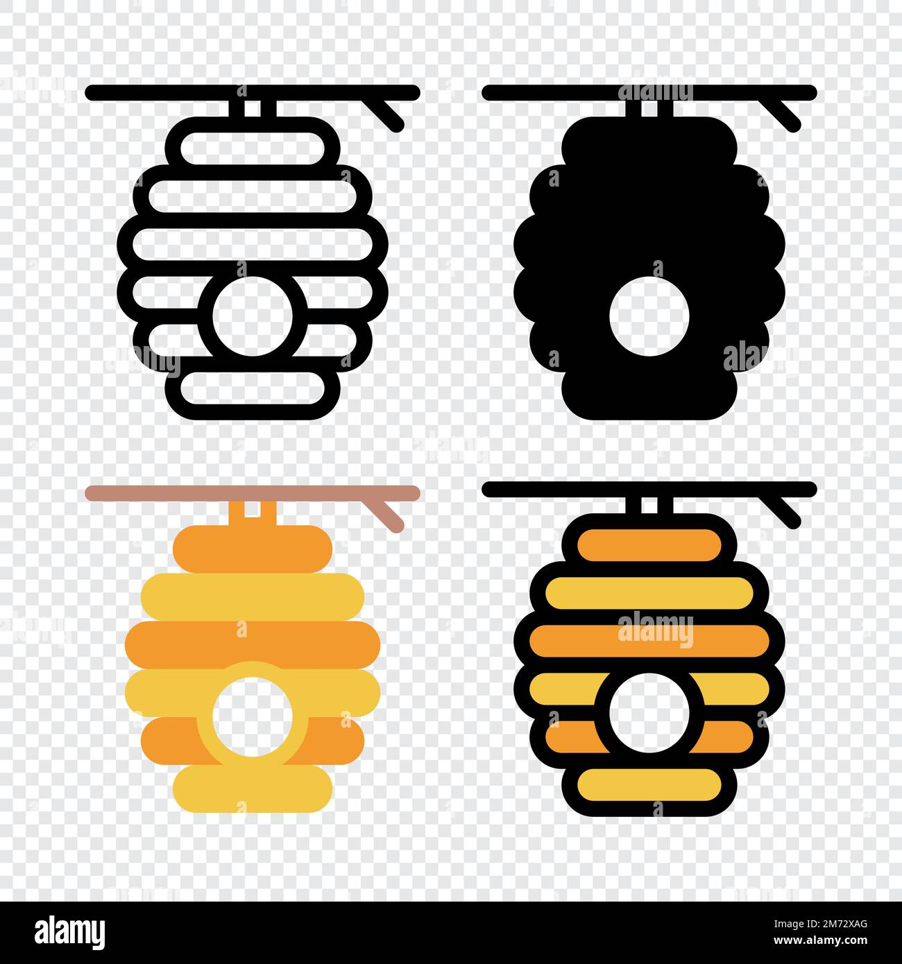 Beehive icon set. Colorful cartoon beehive icon. Creative geometric ...