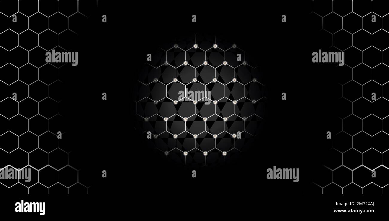 Gray hexagon network technology background vector Stock Vector Image ...