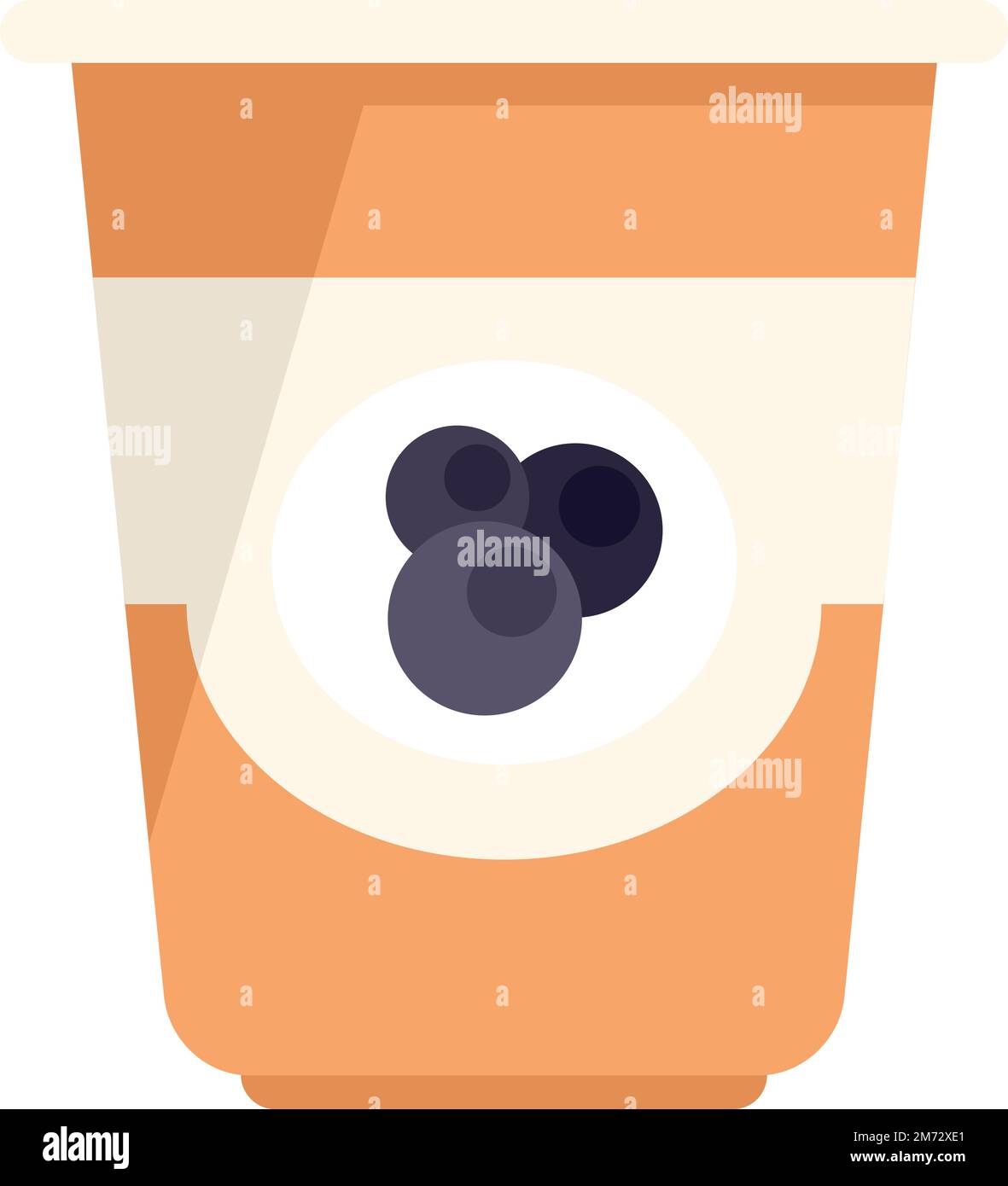 Breakfast yogurt icon flat vector. Food meal. Cereal lunch isolated ...