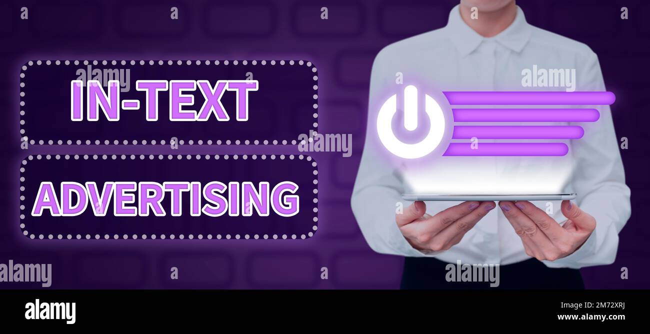 Hand writing sign In Text Advertising. Conceptual photo advertisement ...