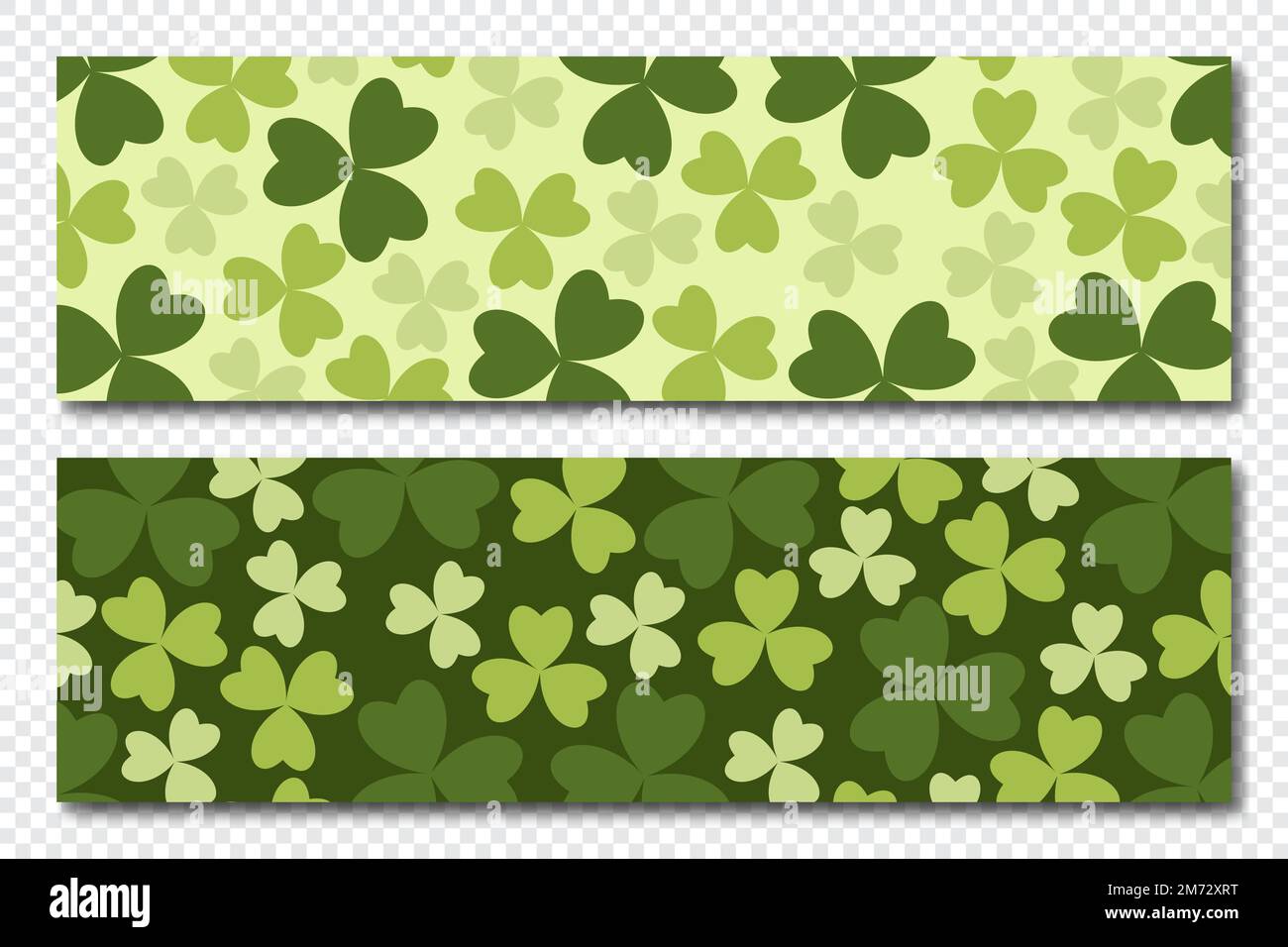 Banners with shamrock leaves. Realistic green clovers. Shamrock Banner ...
