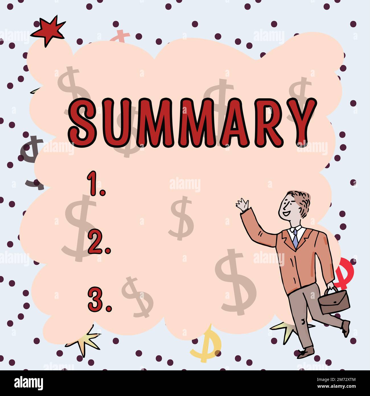 Text caption presenting Summary. Business concept Brief Statement ...