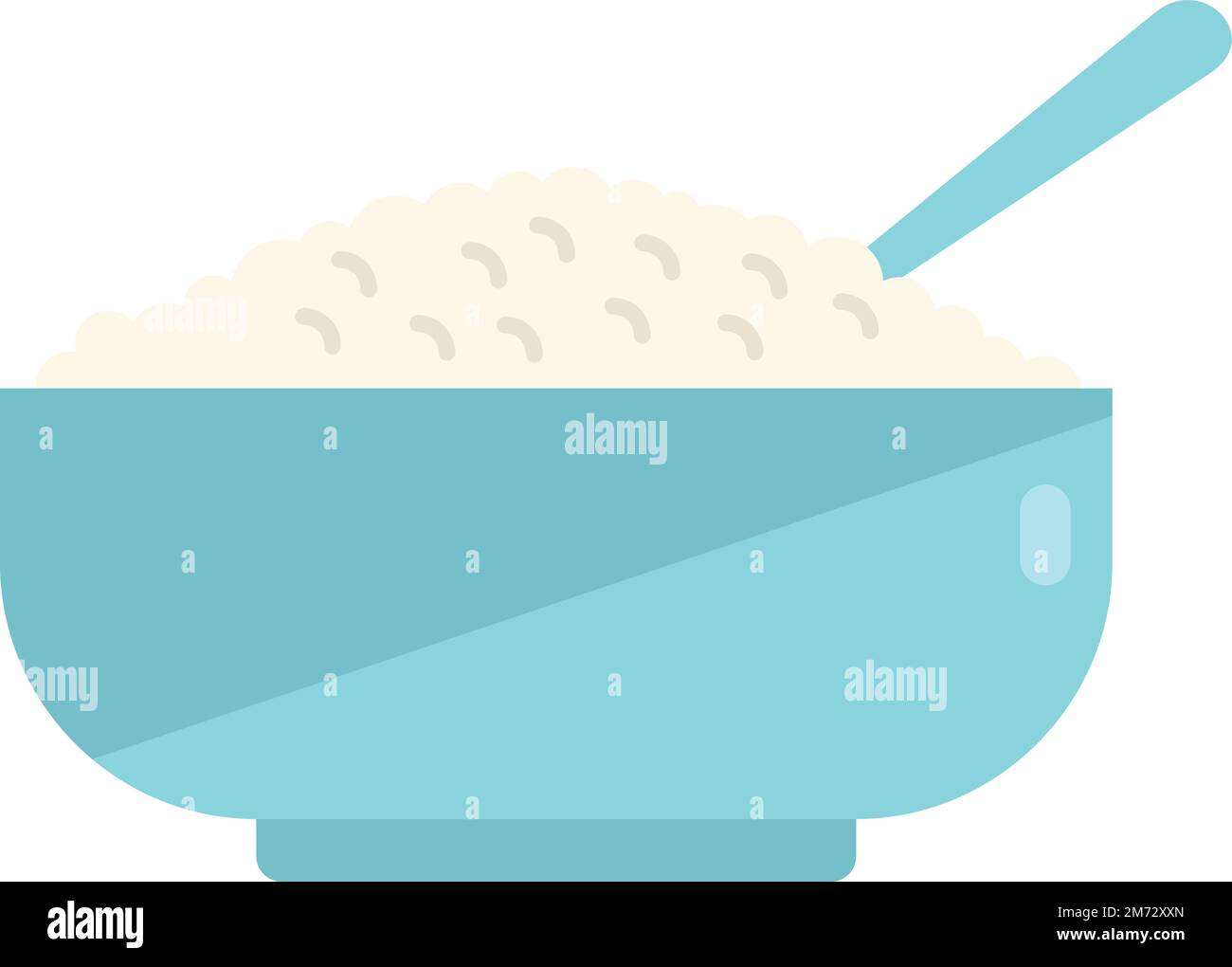 Oatmeal breakfast icon flat vector. Food meal. Cereal lunch isolated ...