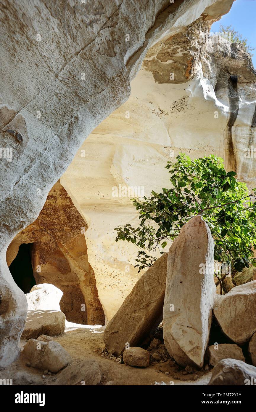 White chalk bell caves Luzit in Israel - a place of life of ancient ...