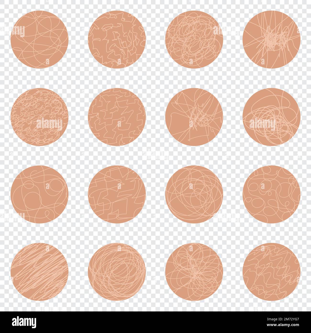 Set of Hand drawing random chaotic lines. Insane tangled scribble clew ...