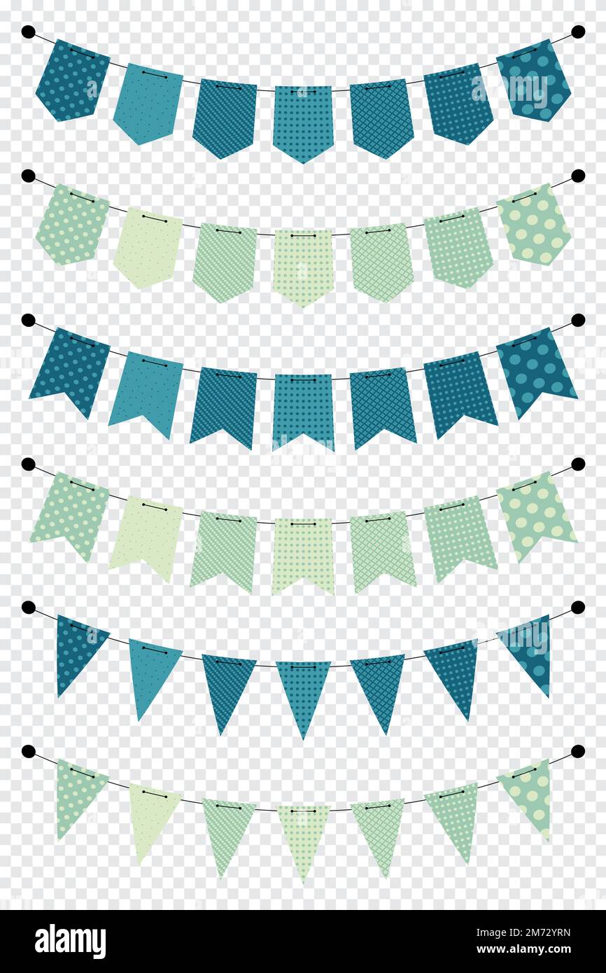 Blank banner. Bunting or swag templates. Holiday flag garland ...