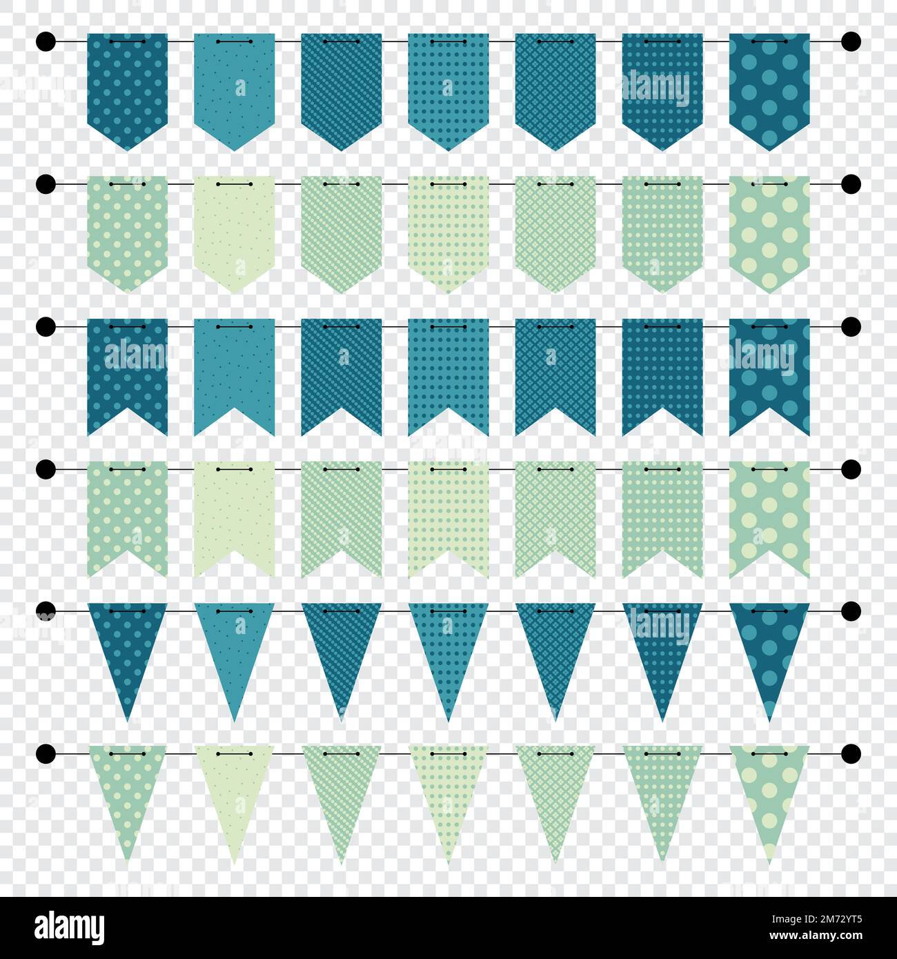 Blank banner. Bunting or swag templates. Holiday flag garland ...