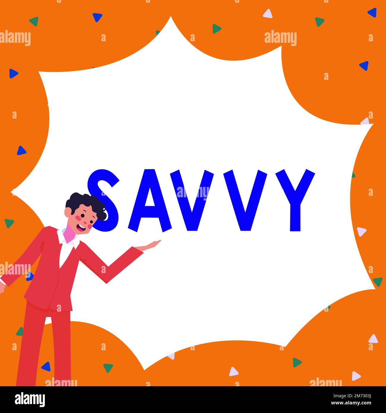 Text caption presenting Savvy. Word Written on having perception ...